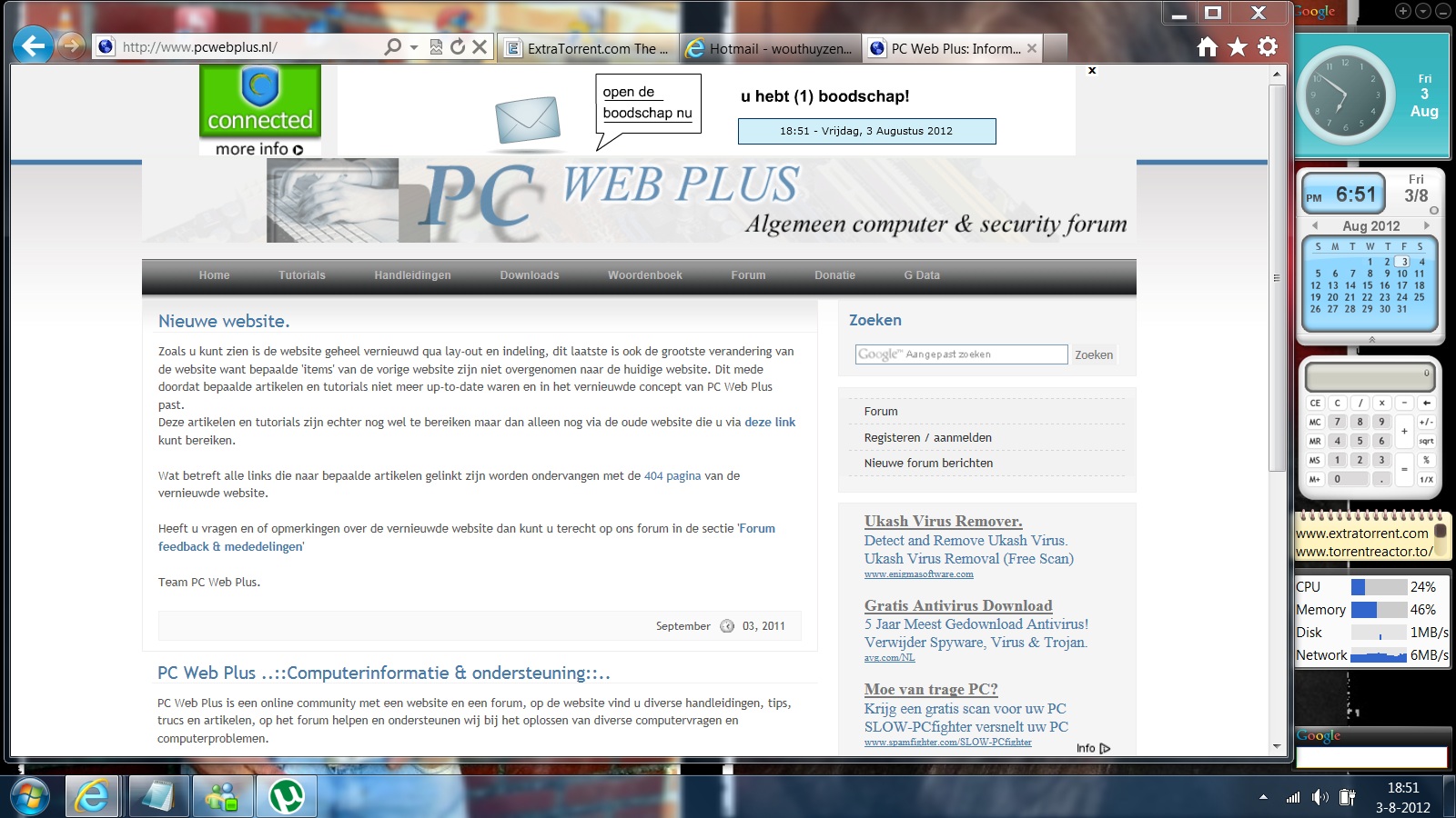 Irritante reclame - Computerforum PC Web Plus