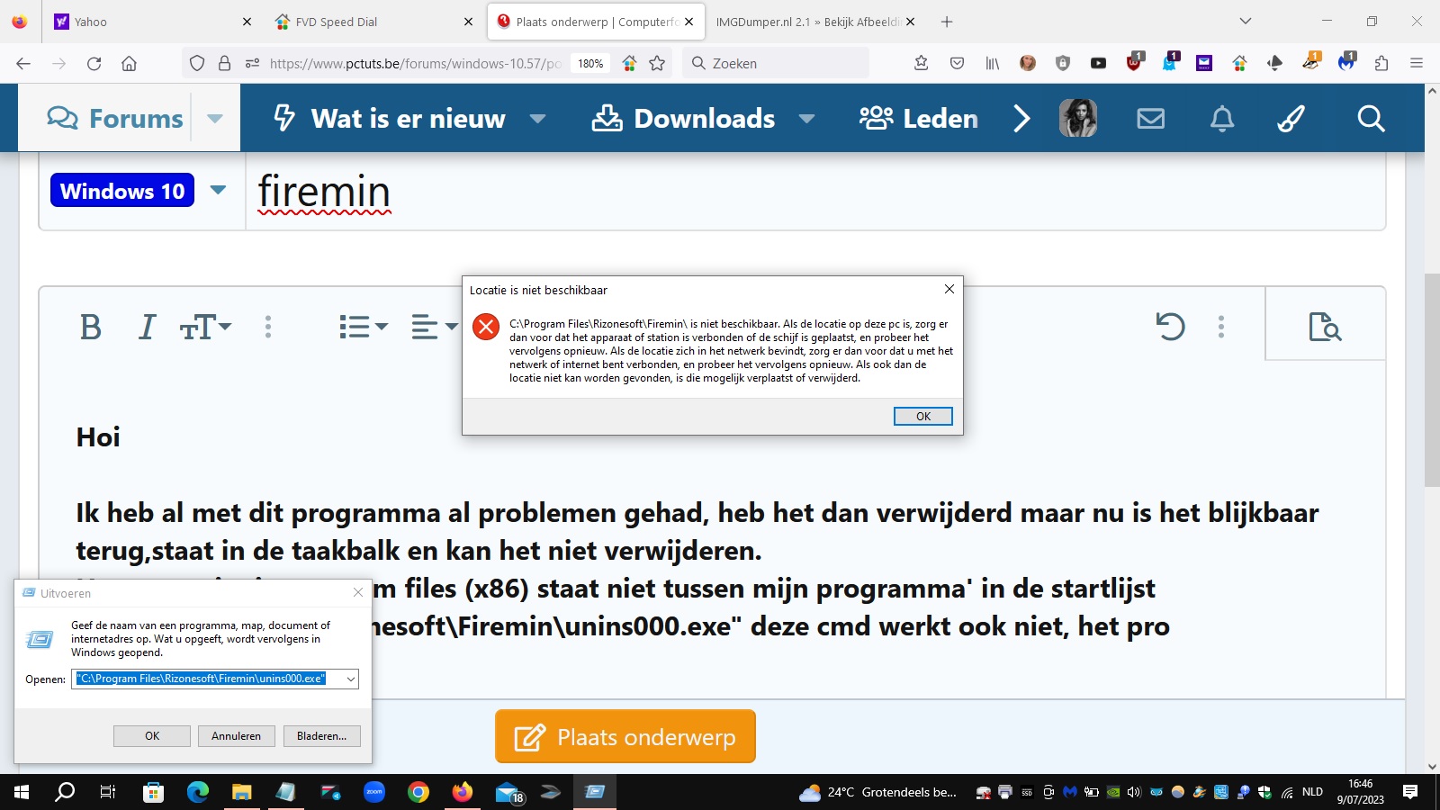 Windows 10 - firemin | Computerforum PcTuts.be